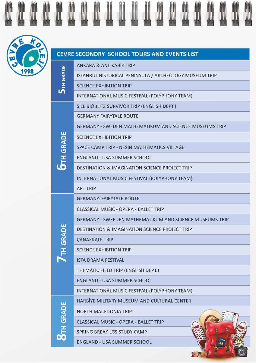 MIDDLE SCHOOL » ACTIVITIES & EXCURSIONS » 2023-2024 Academic Year ...